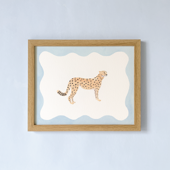 Blue Border Cheetah Art Print – Gloster Road Co