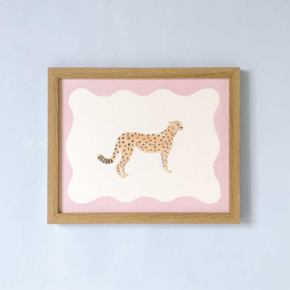 Pink Border Cheetah Art Print – Gloster Road Co